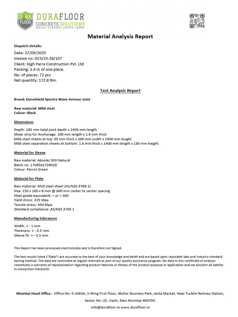 MTC - Spectra Wave Armour Joint (27.09.2025) | PDF