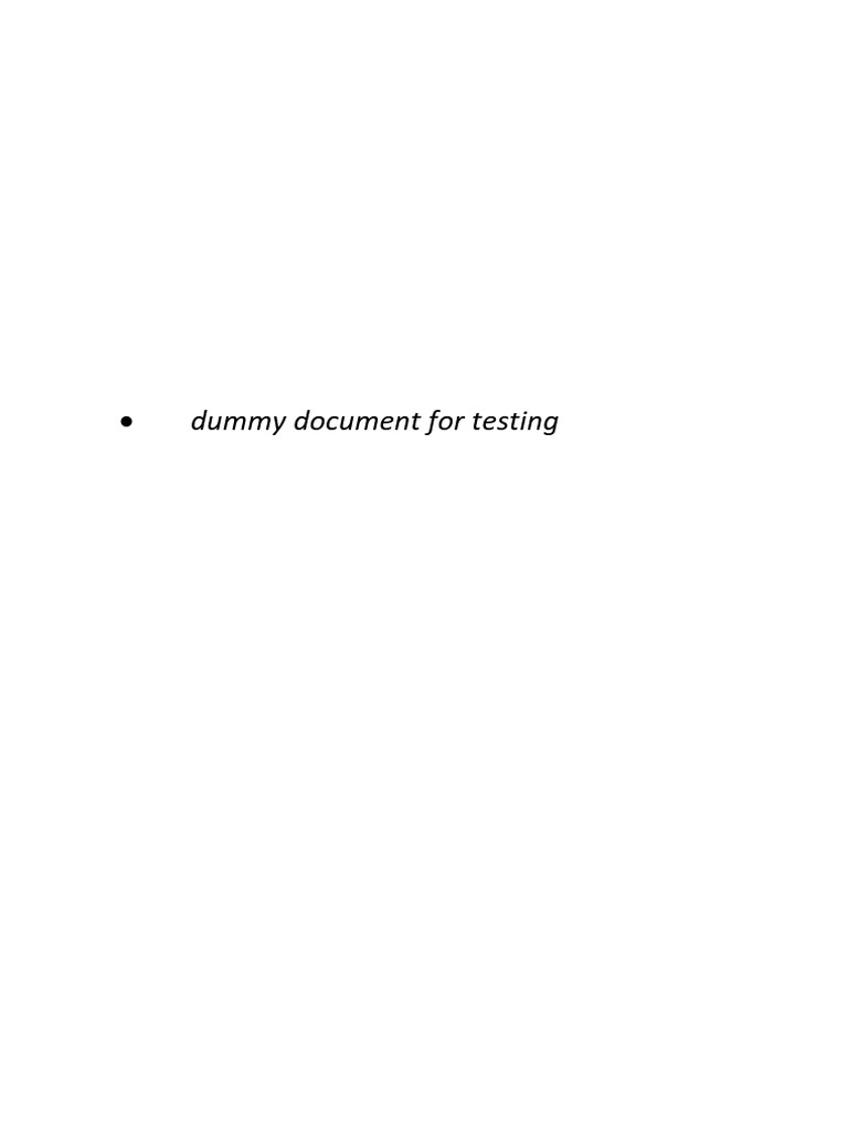 Dummy Document For Testing: Page 1 of 1 | PDF