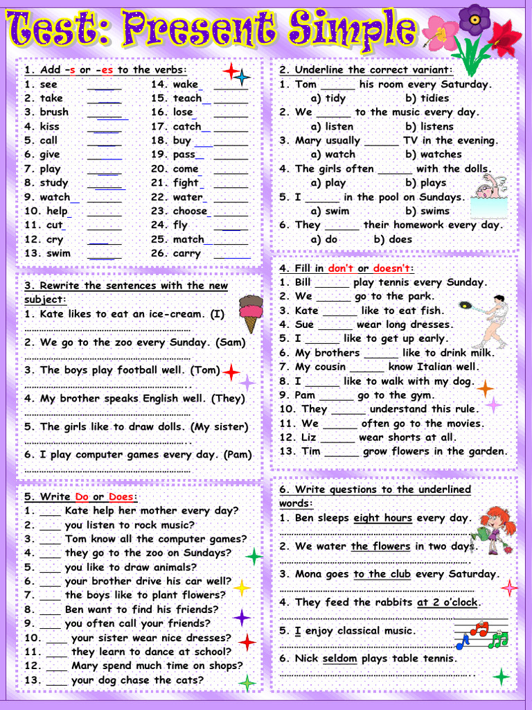 Present Simple Exercise | PDF