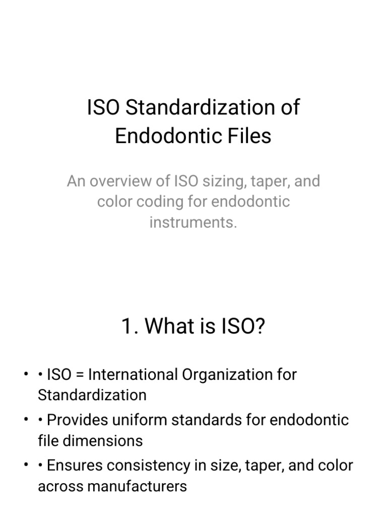 ISO Standardization of Endodontic Files | PDF