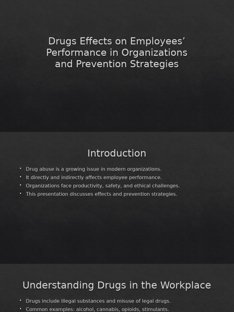Drug Abuse Impact on Employee Performance | PDF | Substance Abuse | Smoking