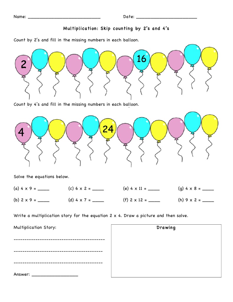 Skip Counting Multiplication Worksheets | PDF | Teaching Mathematics ...