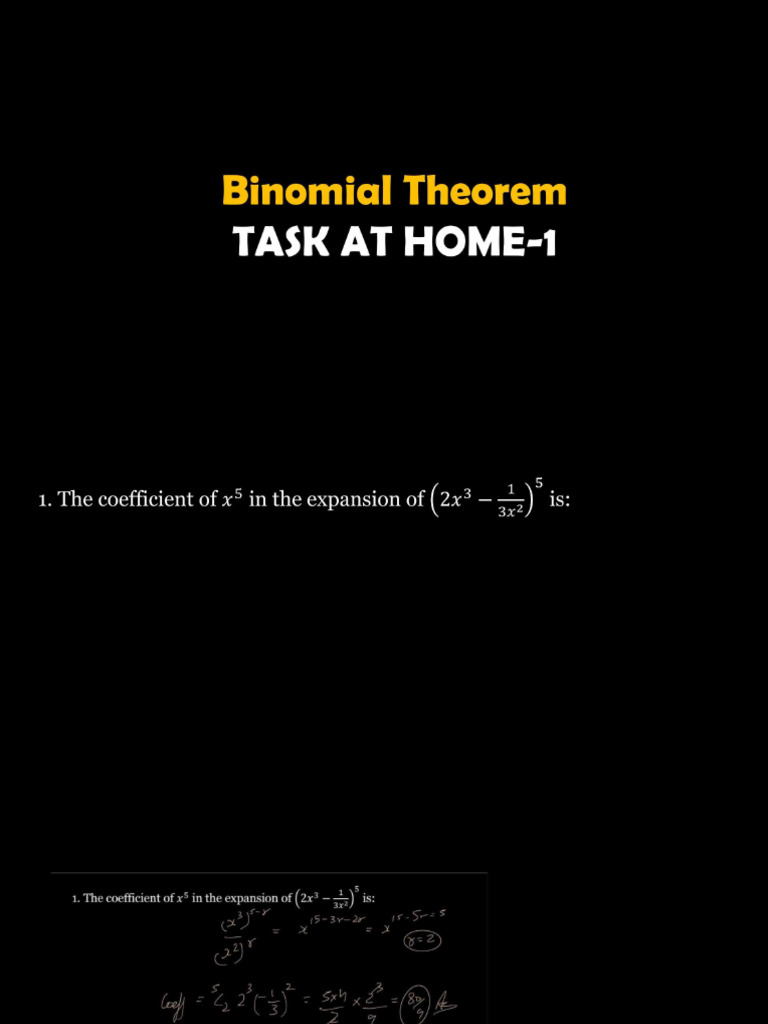 Binomial Theorem - L-03 (Class Notes) - Term Independent Summation ...