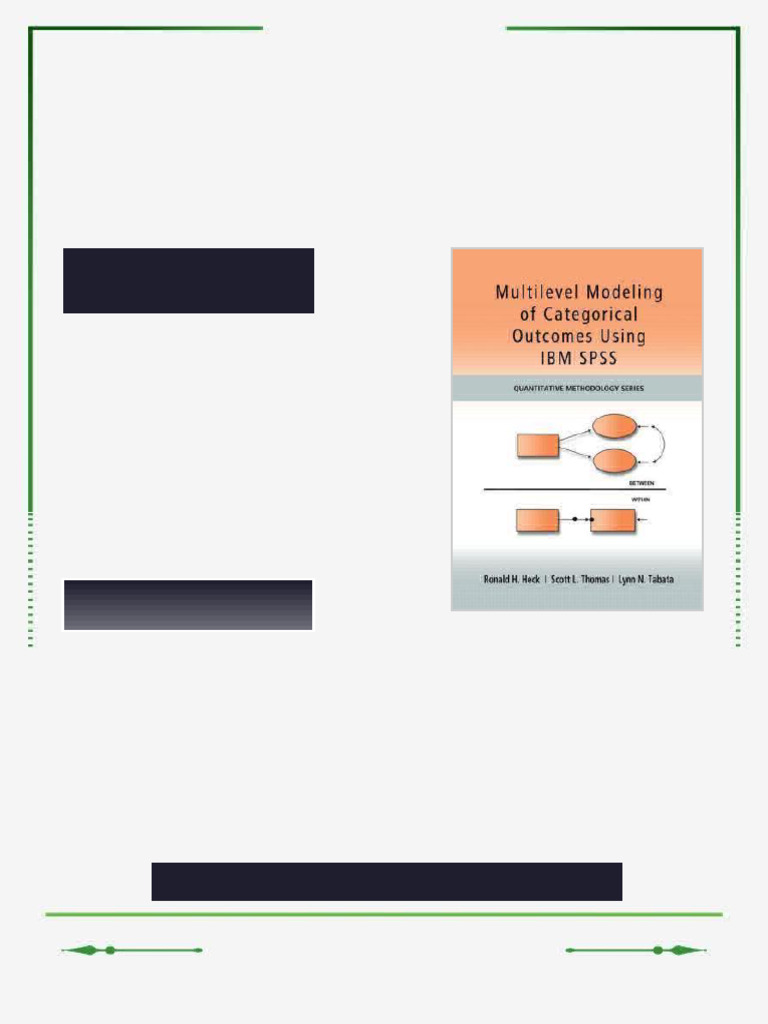 Multilevel Modeling of Categorical Outcomes Using IBM SPSS Ronald H ...