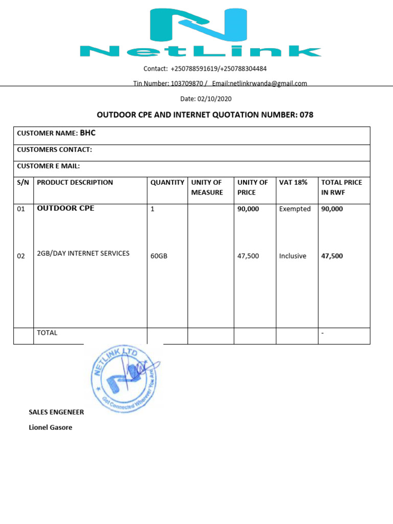 BHC Quotation Out Door | PDF
