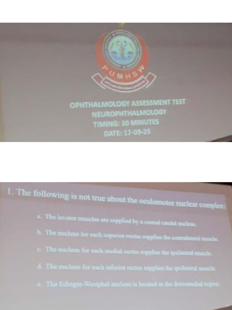 Eye Test 3 - Neuro-Opthalmology | PDF