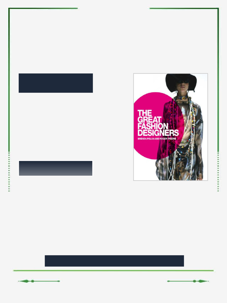 The Great Fashion Designers Brenda Polan Ebook Licensed Digital Version ...