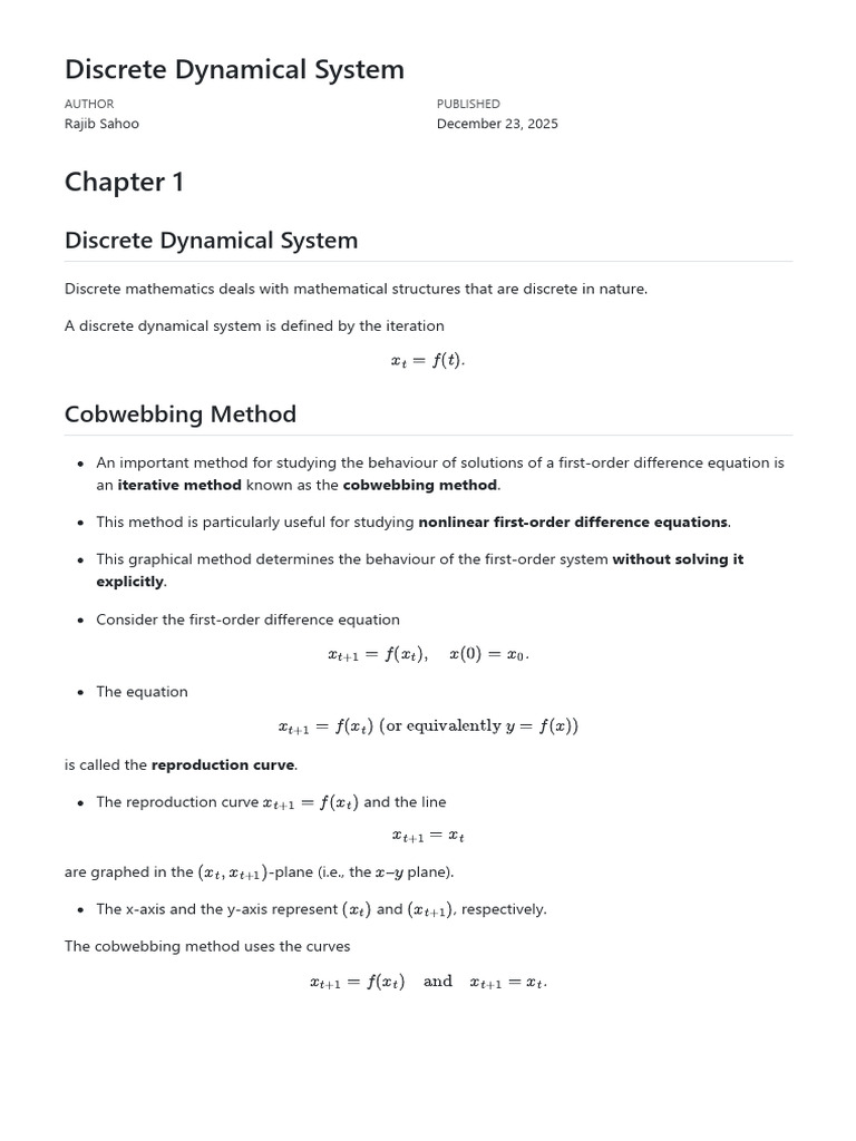 Cobwebbing Method in Discrete Dynamics | PDF | Recurrence Relation ...