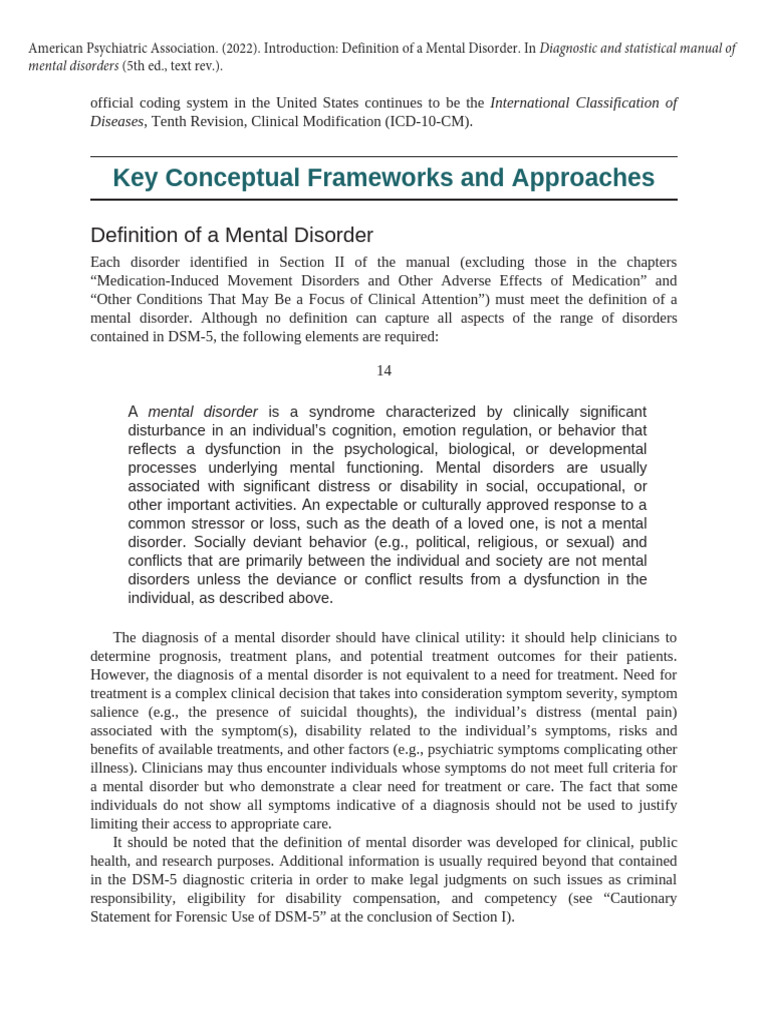 Understanding Mental Disorders Definitions | PDF | Behavioural Sciences ...