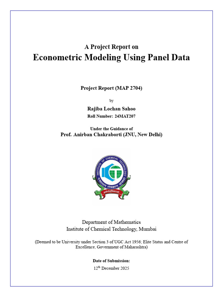 Panel Data Econometrics Implementation in R | PDF | Fixed Effects Model ...