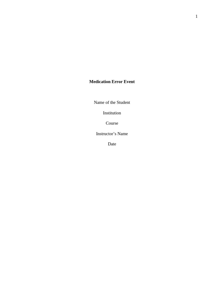 Medication Error Analysis and Solutions | PDF | Medical Error | Caregiver