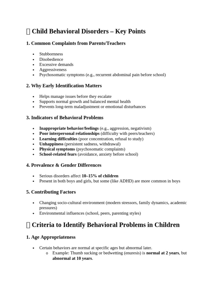 Child Behavioral Disorders Overview | PDF | Dyslexia | Mental Disorder