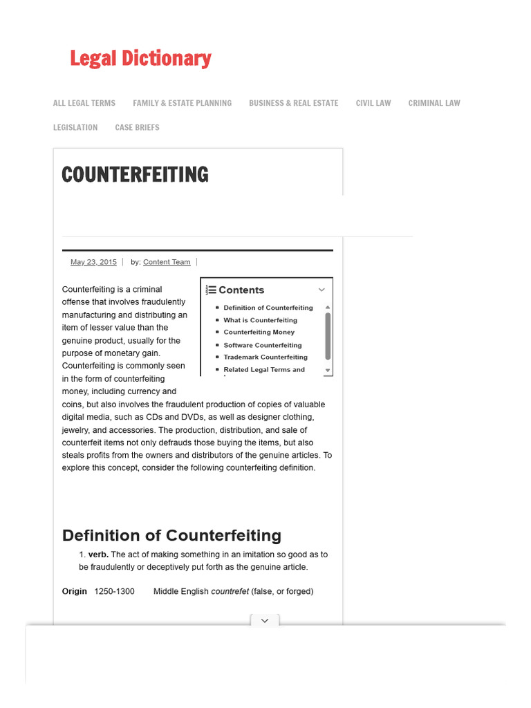 Understanding Counterfeiting Laws | PDF | Counterfeit | Money