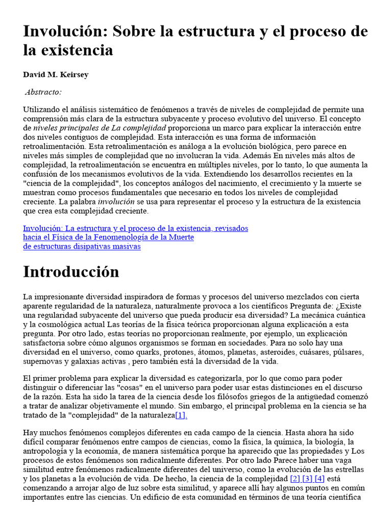 Involución: Estructura y Complejidad Universal | PDF | Teoría del caos ...