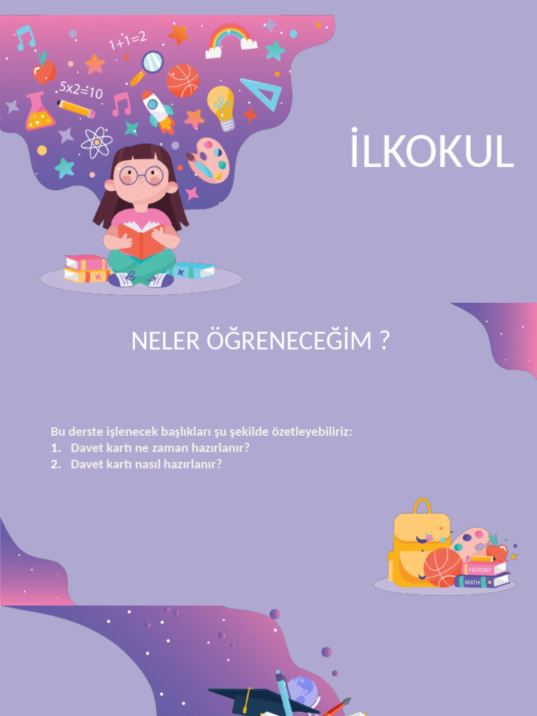 Davet Davet Karti Hazirlama İlkokul | PDF