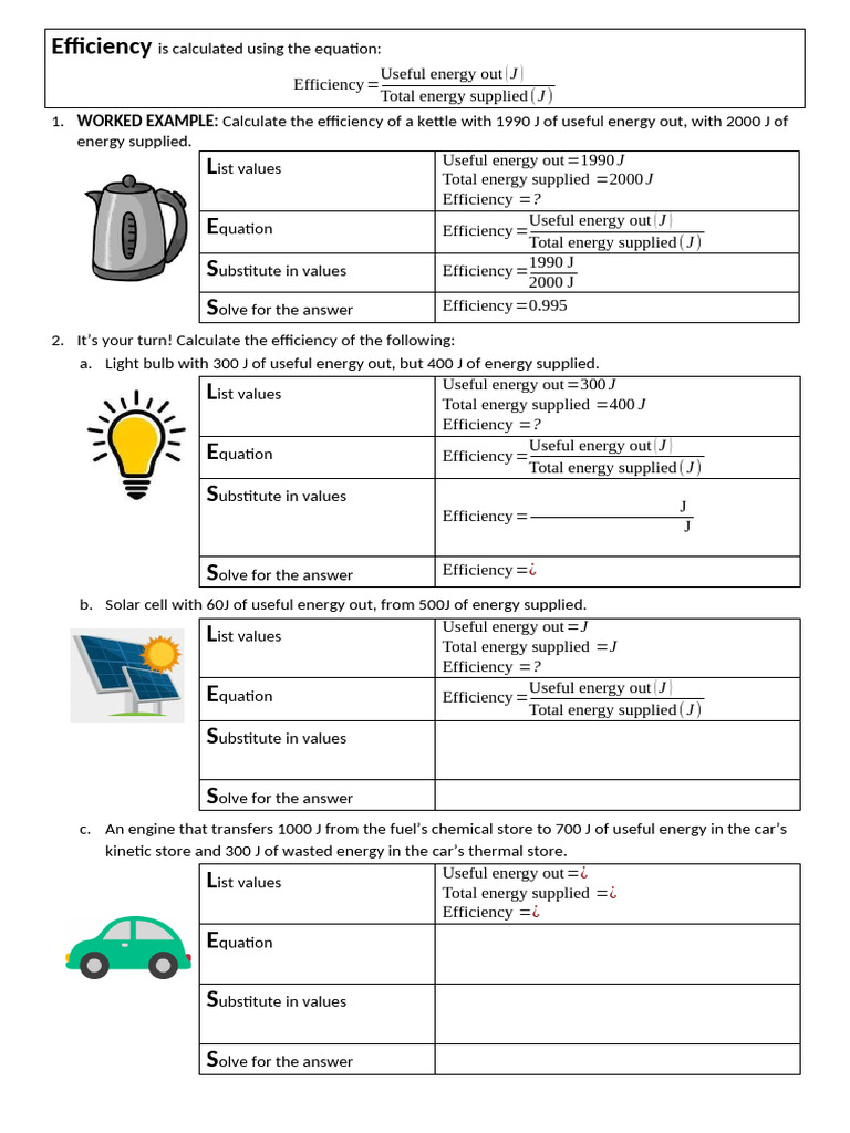 Energy Efficiency Calculation Guide | PDF | Exergy | Energy Conversion