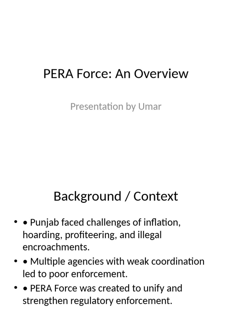 PERA Force Overview Presentation | PDF