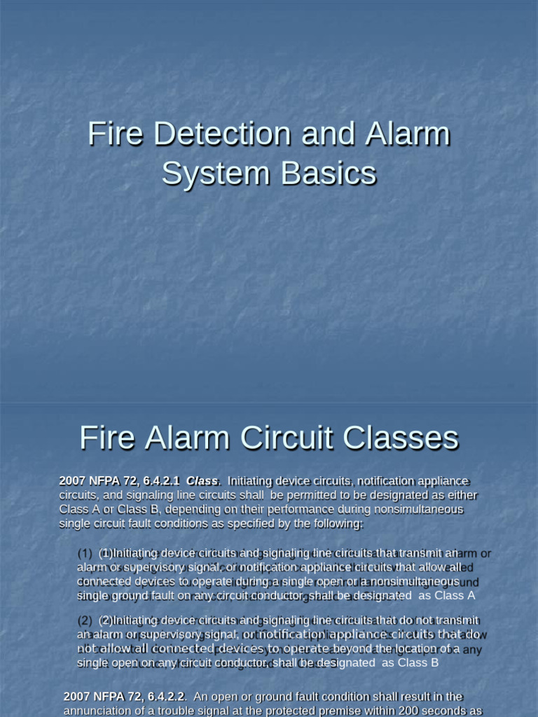 Fire Alarm System Class Overview | PDF | Computer Engineering | Electricity