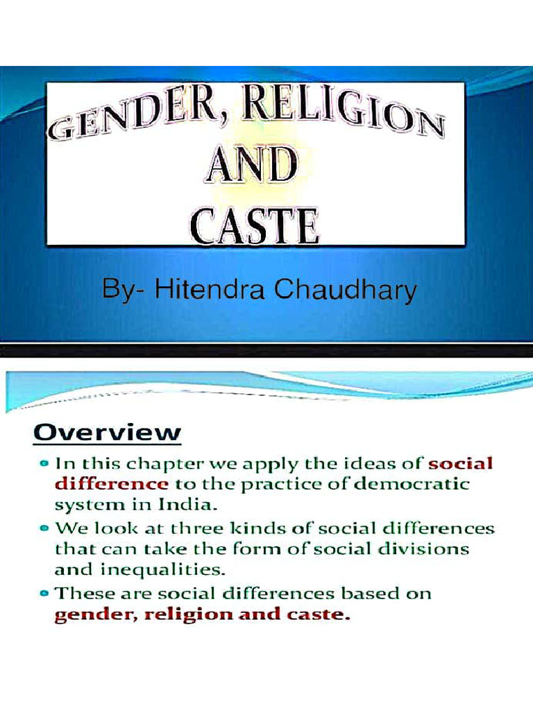 Gender, Religion and Caste | PDF