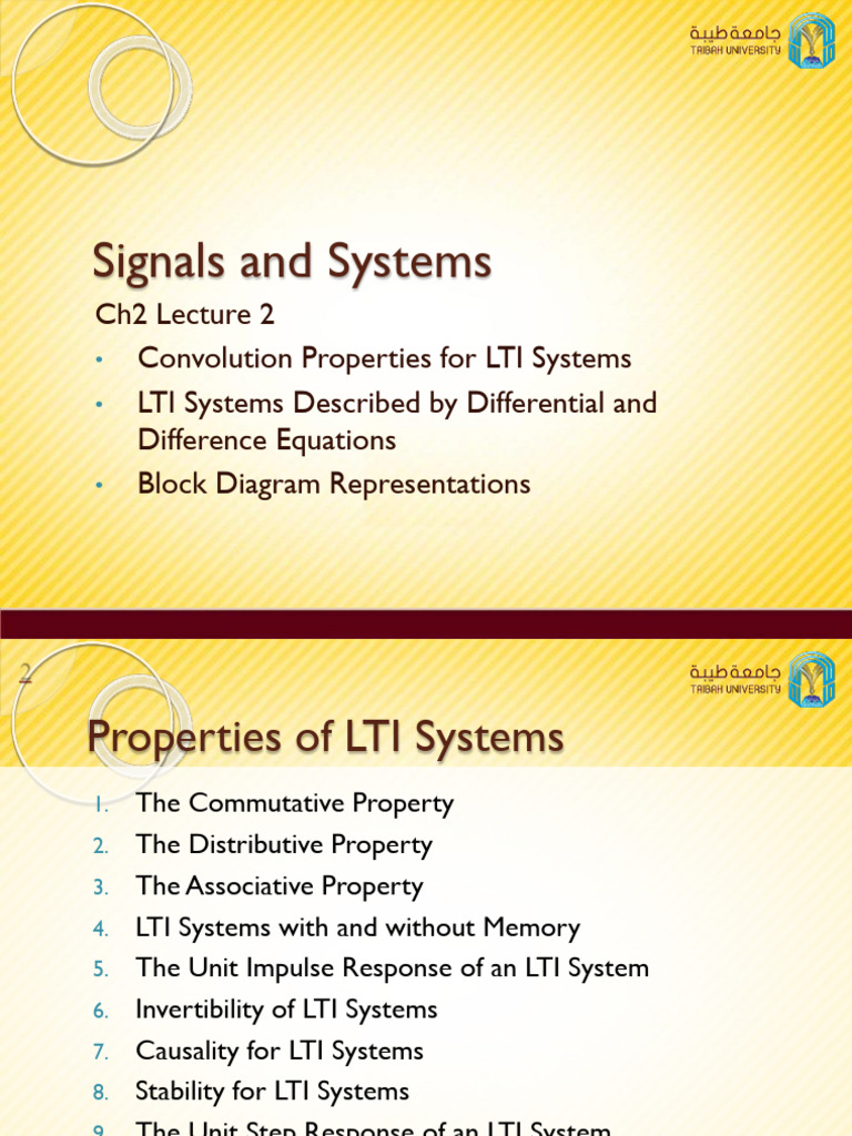 LTI Systems: Convolution and Properties | PDF | Control Theory ...