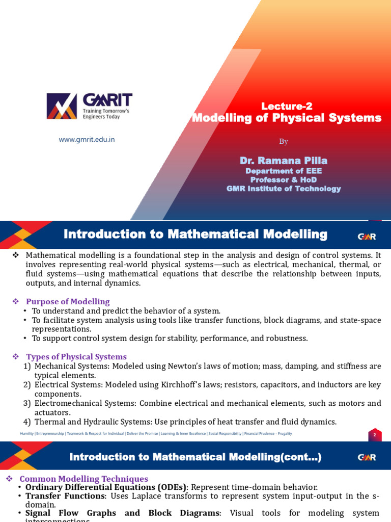 Lecture-2 (Modelling of Physical Systems) | PDF