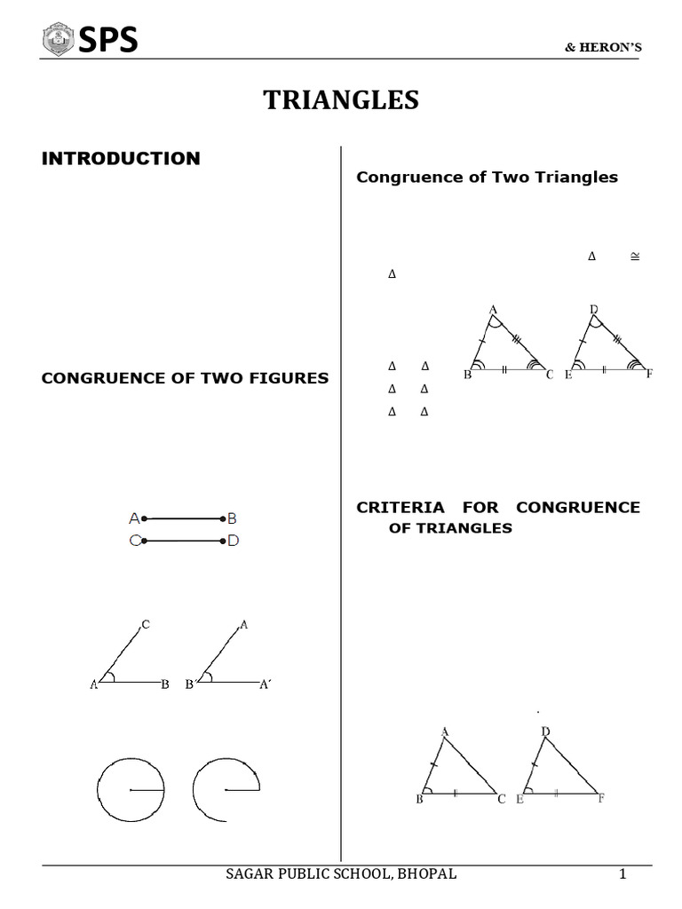 Triangles and Heron's Formula Guide | PDF | Triangle | Perpendicular