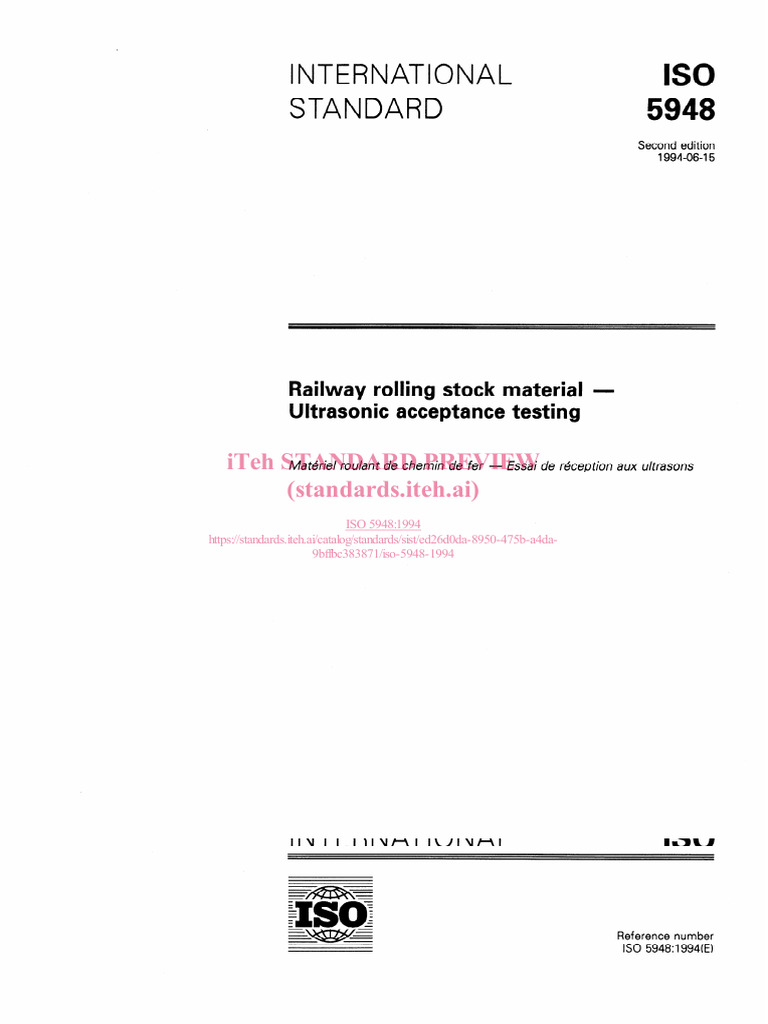 ISO 5948:1994 Ultrasonic Testing Standard | PDF | International ...