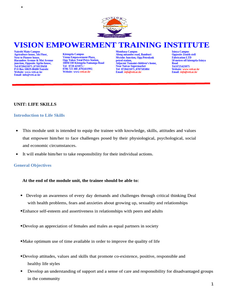 Life Skills Training for Personal Empowerment | PDF