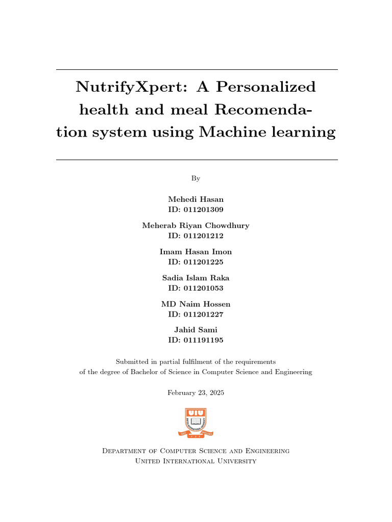 Final Year Design Project II Research Paper | PDF | Machine Learning ...