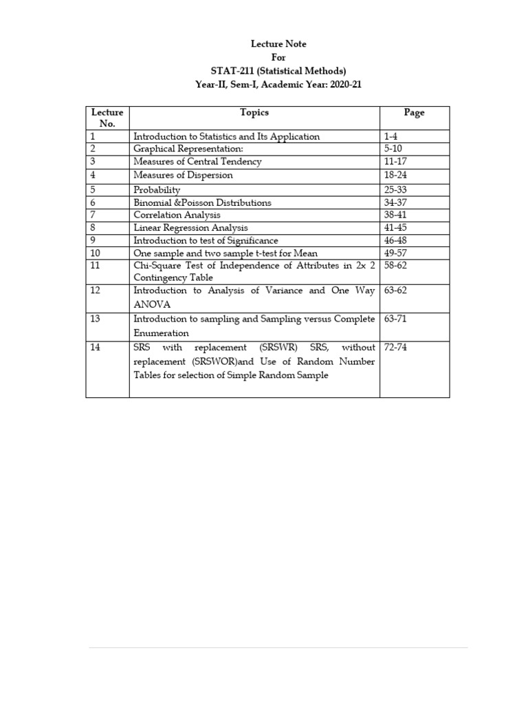 STAT-211 Statistical Methods. | PDF | Coefficient Of Variation | Statistics