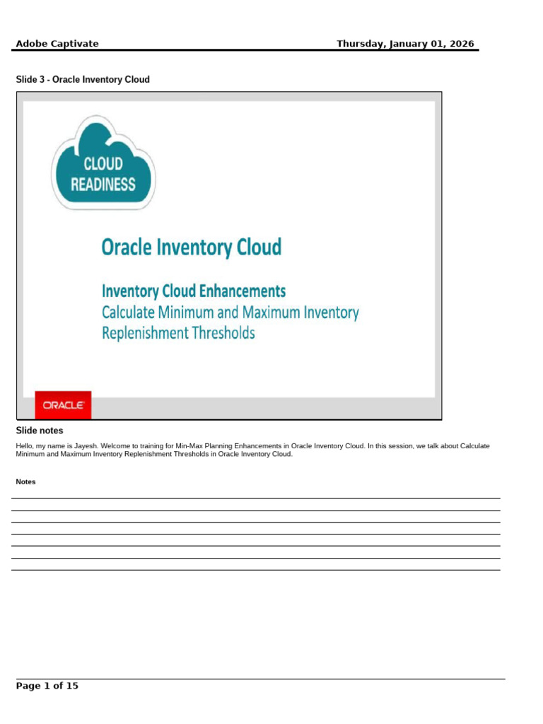 Calculate Minimum and Maximum Inventory Replenishment Thresholds | PDF ...