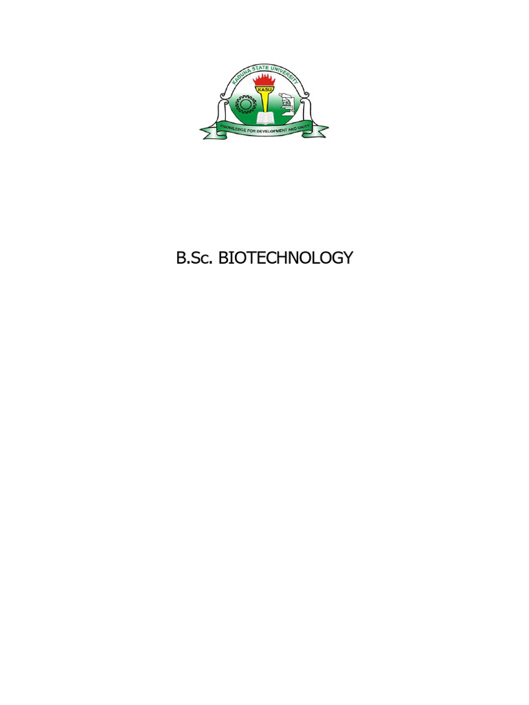 KASU B.Sc. Biotechnology Handbook 2023 | PDF | University And College ...