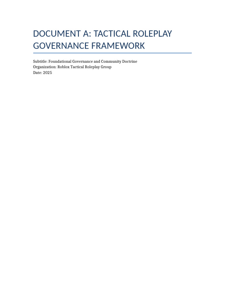 TRP Document A Governance Framework | PDF | Governance | Leadership