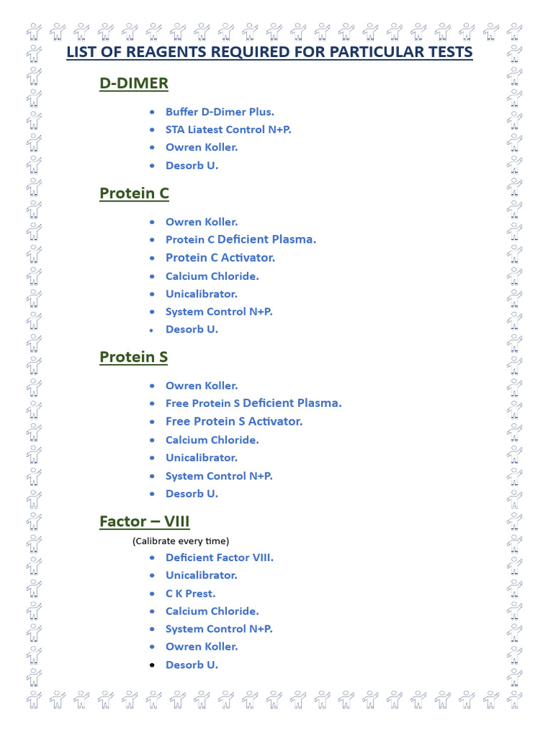 Essential Reagents for Blood Tests | PDF