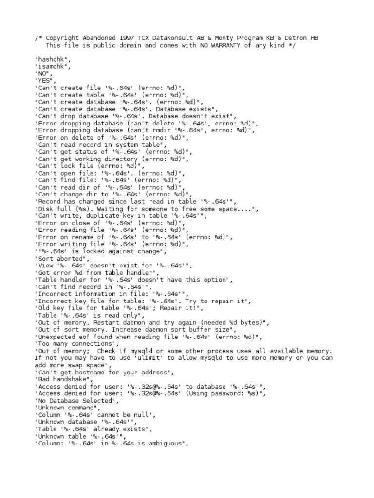 Errmsg | PDF | Database Transaction | Data Management Software