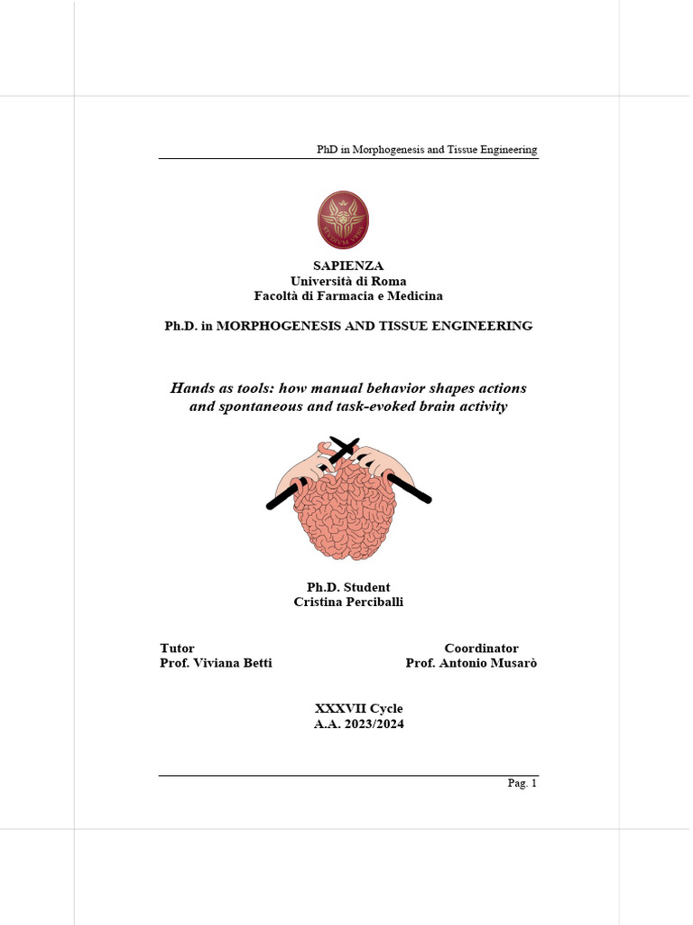 Hands As Tools - How Manual Behavior Shapes Actions | PDF | Neural ...