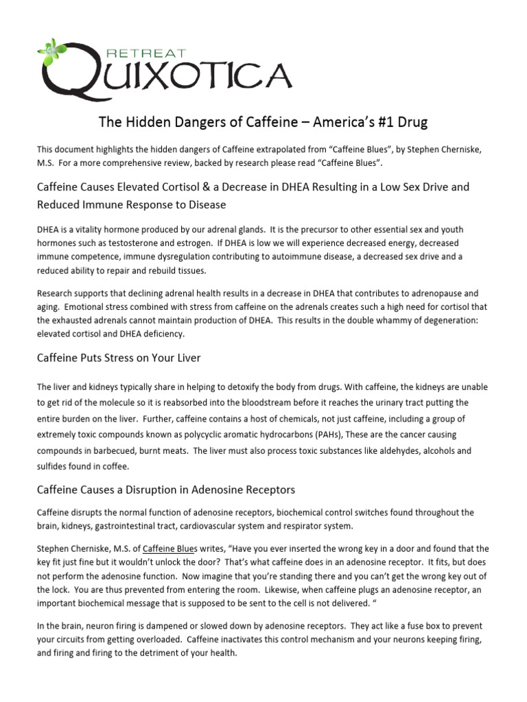 Hidden Risks of Caffeine Consumption | PDF | Caffeine | Adrenal Gland