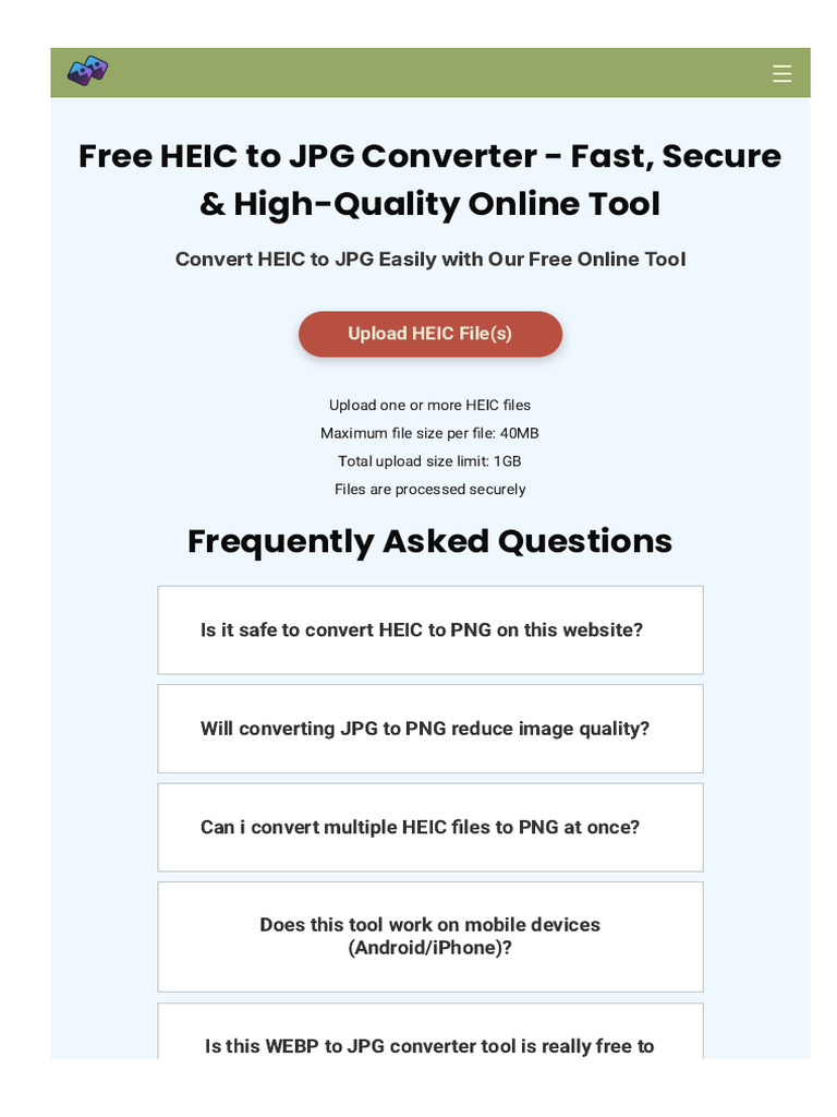 HEIC To JPG Converter Tool | PDF