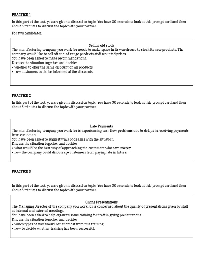 Speaking Part III - More Practice | PDF