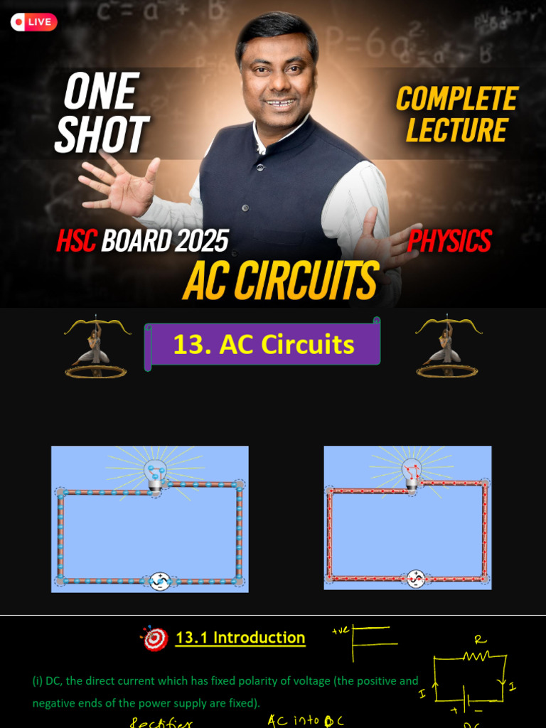 AC Circuits One Shot | PDF | Electrical Impedance | Capacitor