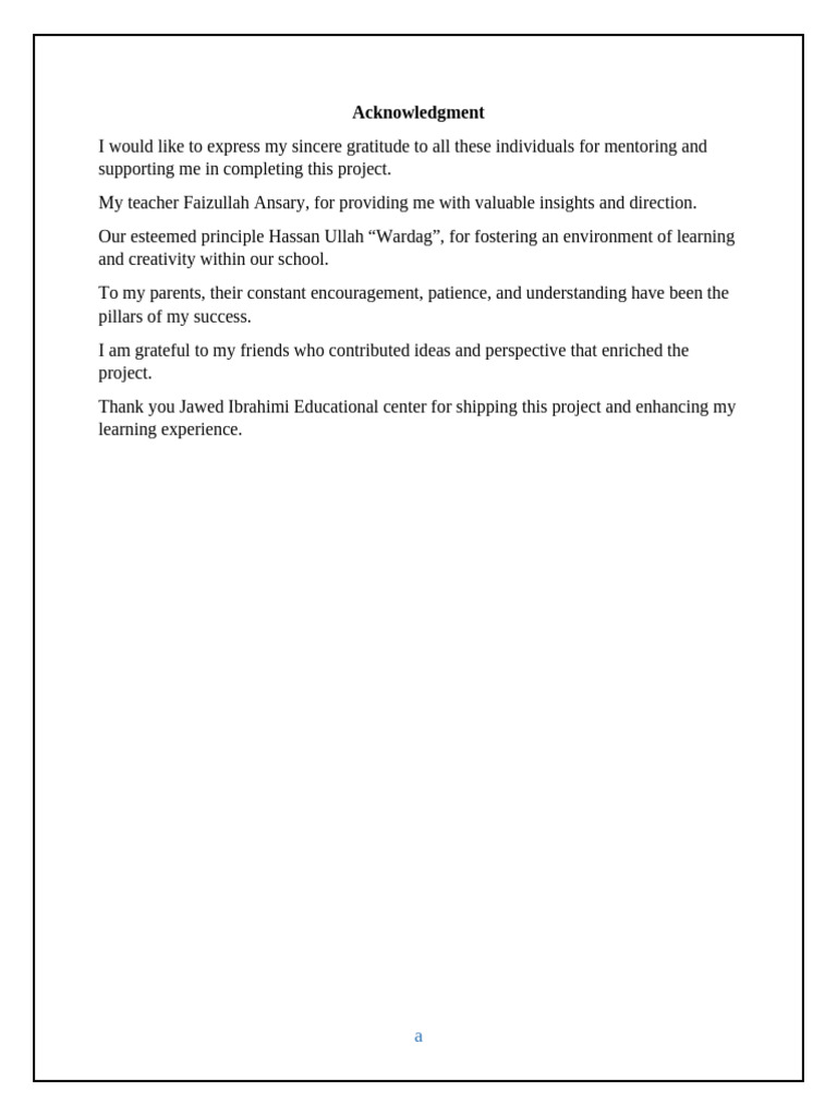 Acknowledgment | PDF