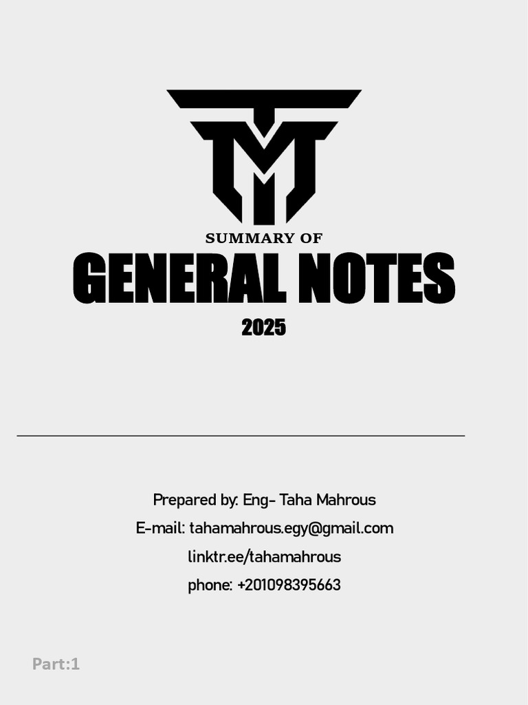General Notes ? Part 1 | PDF