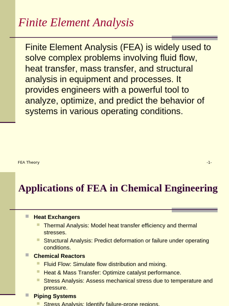 FEA Theory and Applications Overview | PDF | Finite Element Method ...