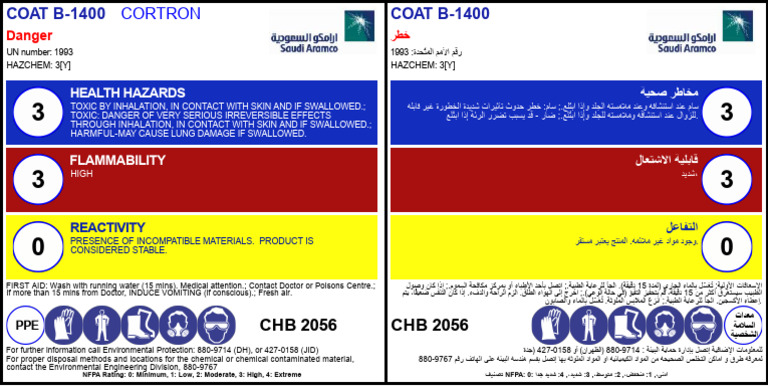 2056 Label Cortron | PDF | Working Conditions | Toxicology