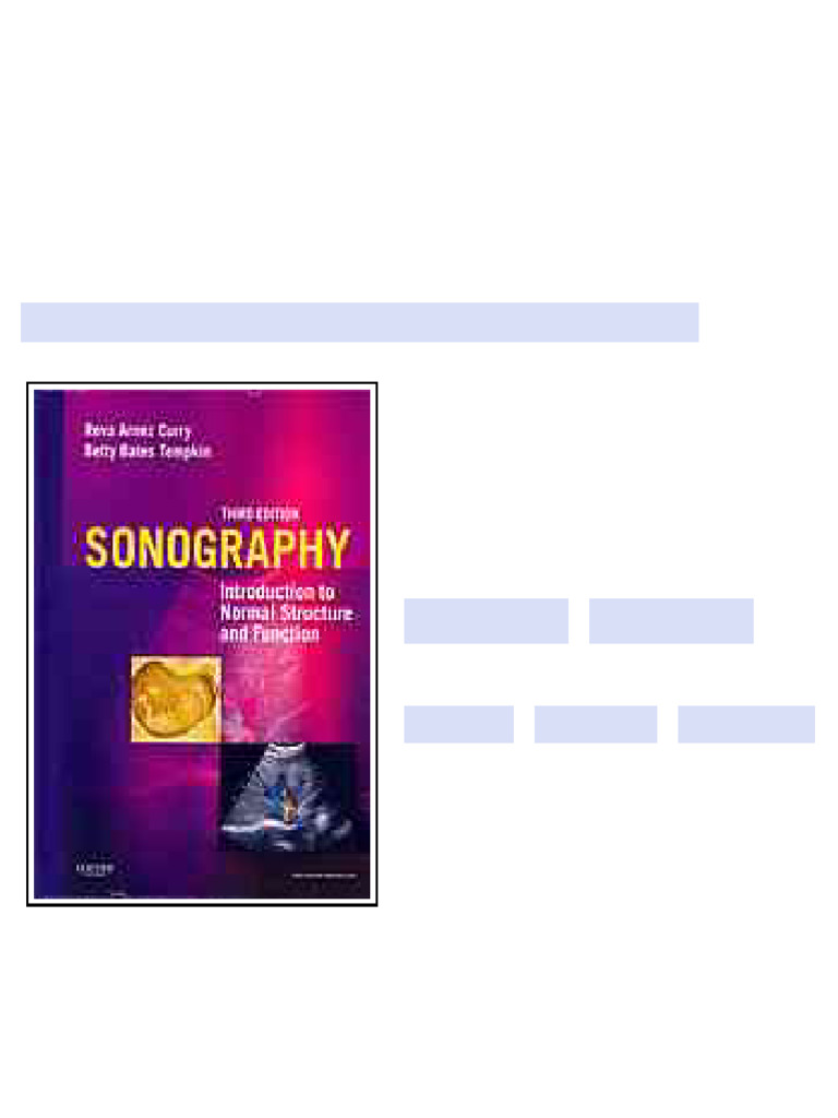 Sonography Introduction To Normal Structure and Function 3rd Ed ...