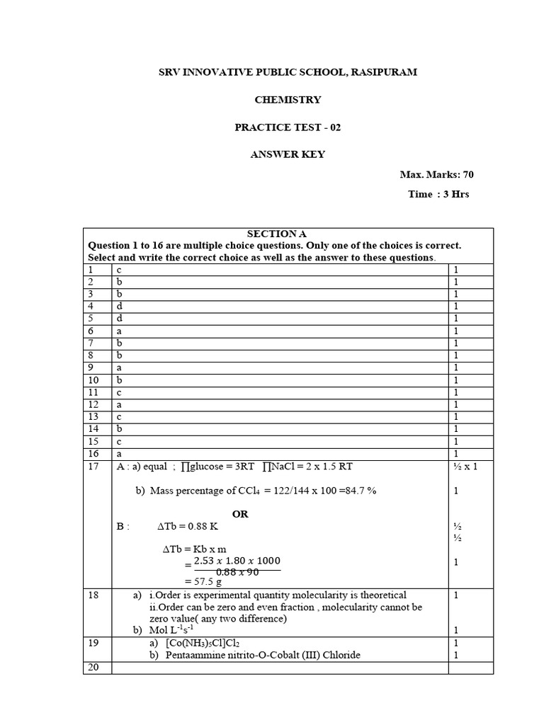 PT2 Ans | PDF | Solubility | Atoms
