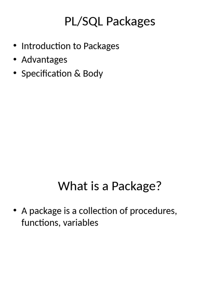 PLSQL Packages | PDF