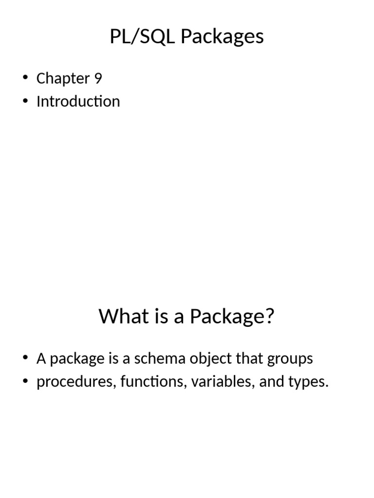 Understanding PL/SQL Packages | PDF