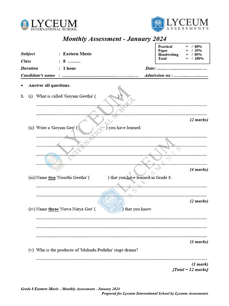 Grade 8 Eastern Music | PDF | Elements Of Music | Music Theory