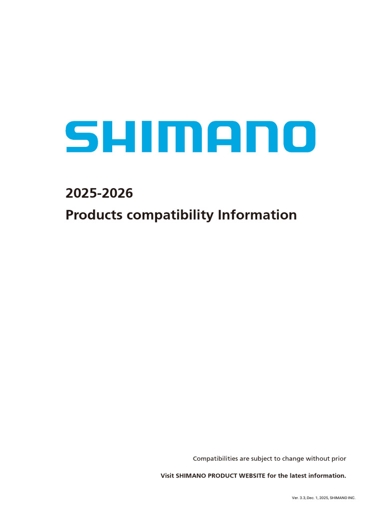 Shimano 2025-2026 Product Compatibility Guide | PDF | Human Powered ...